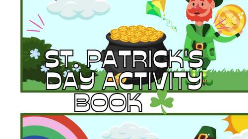 Saint Patrick's Day Elementary Activity Book, Color, Cut, Write, Mazes ...