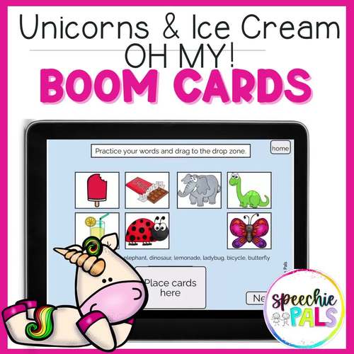 Articulation Unicorns & Ice Cream OH MY! Boom Cards Multisyllabics