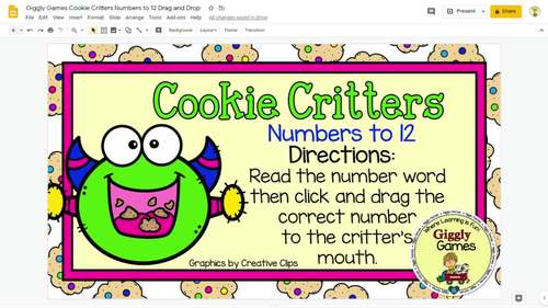 Giggly Games Cookie Critters to 12 Drag & Drop GOOGLE SLIDES | Distance ...