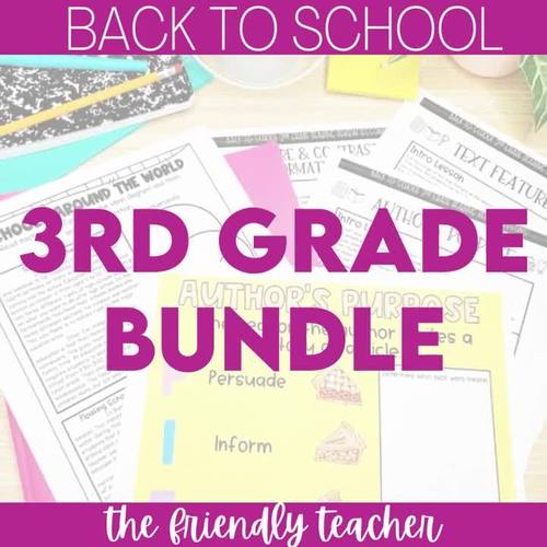 Back to School Activities for Writing, Reading, and Math for 3rd ...