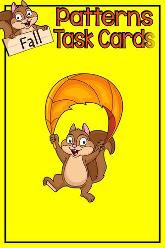 PATTERNING MATH CENTER Fall Theme Making Patterns Task Cards Math Activity