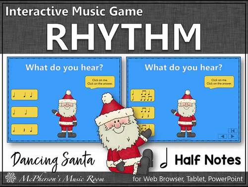 Christmas Music Interactive Rhythm Game Half Notes {Dancing Santa}