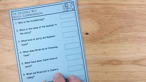 The Invisible Boy by Trudy Ludwig - Book Study by Galarious Goods