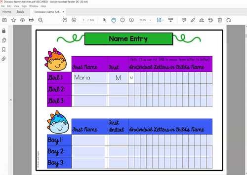 Dinosaur Editable Name Practice Worksheets and Activities by Books and ...