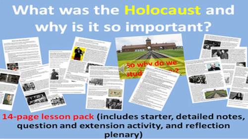 The Holocaust - 14-page full lesson (starter, notes, questions, plenary)