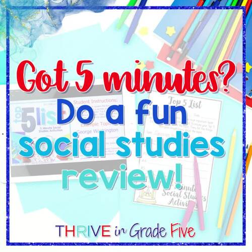 5 Minute Social Studies Activities - Printable & Google Slides | TPT