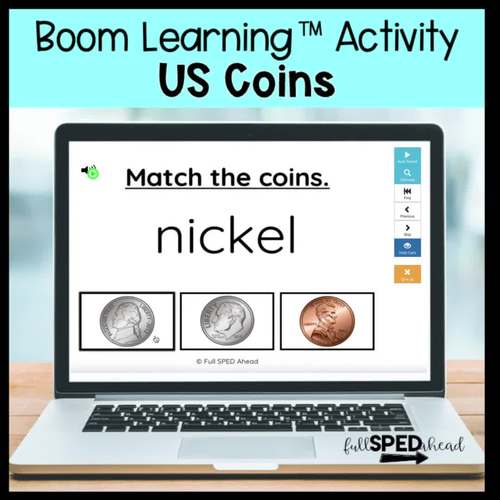 Identifying Coins US Money Math Boom™ Cards Activity | TPT
