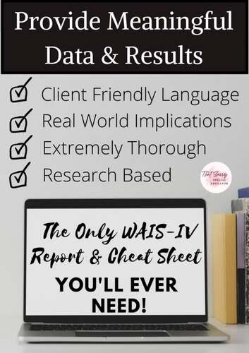 WAIS-IV Report Template (WORD Doc) w/ 28 Page Cheat Sheet- Easy to Use!