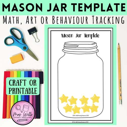 Blank Mason Jar Template for Behaviour Tracking, SEL, Math, Art & All ...