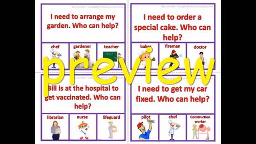 Occupation-Community Helpers- Who can help? – Clip Task cards | TPT