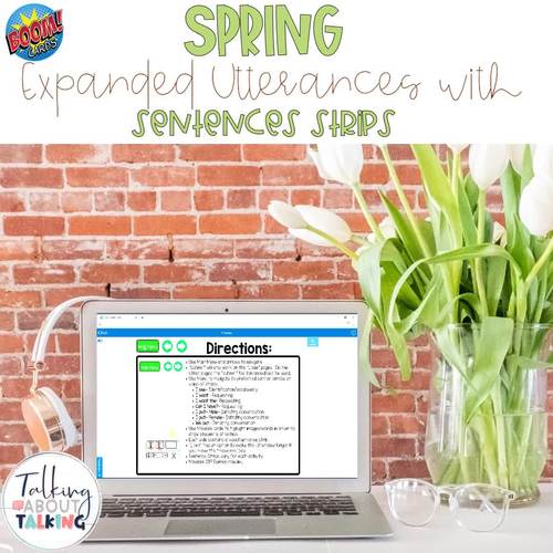 Spring Expanded Utterances Boom Deck with Sentence Strips | TPT