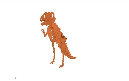Laser Cut Tyrannosaurus Rex T-Rex 3D Puzzle CDR File by djeha azzeddine