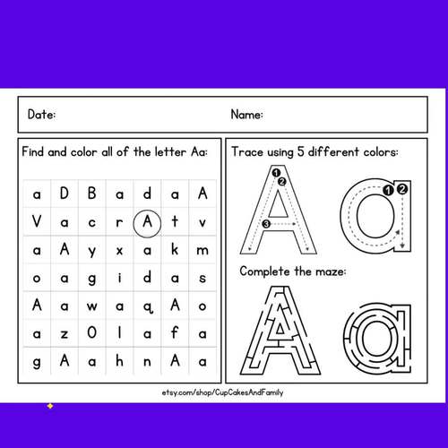 Letter Recognition Workbook | Alphabet Workbook | Handwriting Worksheets
