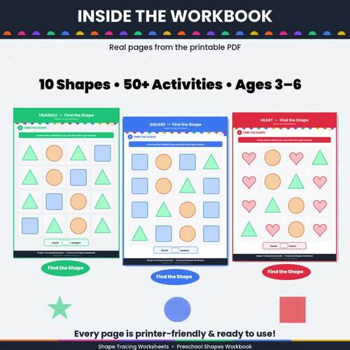 Find the Shapes Worksheets | Shape Recognition Activity | Preschool ...