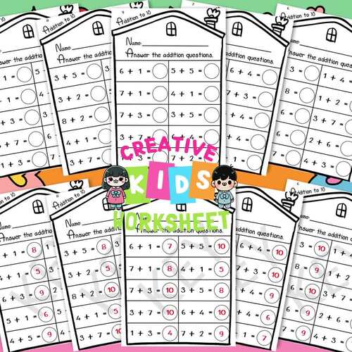 Kindergarten Addition Worksheets | Numbers 1-10 | Fun & Printable Math ...
