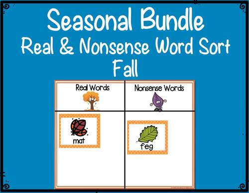 The Season Real & Nonsense Word Sort Games: Four Center Games | TPT