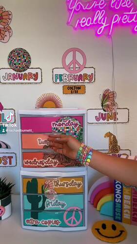 Sterilite Drawer Labels // Jetsetter ️ // Palm Springs Themed Classroom ...