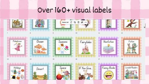 Editable Gingham Book Bin Labels (over 160+) by They Call Me Miss S