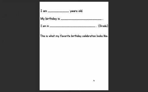 Back to School Memory Book Kindergarten, First, Second, Third All About Me