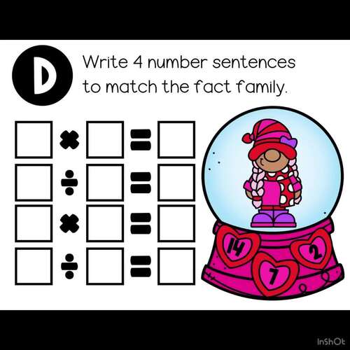 Valentine’s Day Multiplication and Division Mixed Facts Task Cards