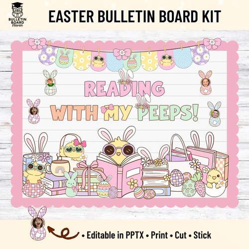 Easter Bulletin Board Kit: Reading With My Peeps | Classroom Decor ...
