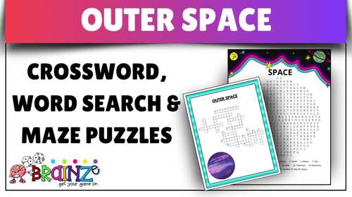 Space Crossword Puzzle,Word Search & Maze Puzzle Bundle | Literacy Center