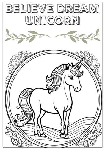 Best Unicorn Quote coloring page,kids,sheets,Believe Dream Unicorn ...