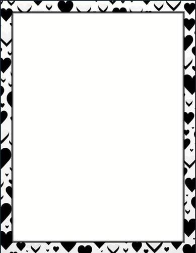 Valentine's Day Borders in Color & B&W 11 in x 8.5 in by Atom Academy