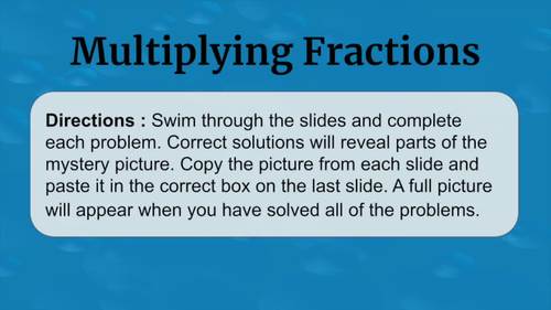 Multiplying Fractions | Make-A-Picture Digital Worksheet by Scam Squad Math