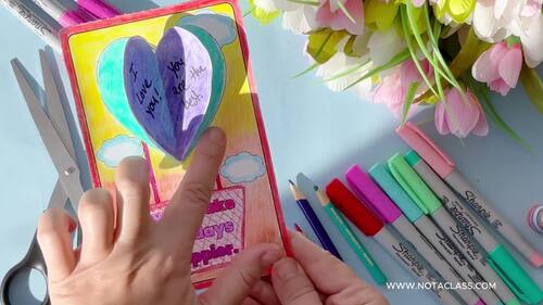 3D Hot Air Balloon Valentine's Day Card Craft, Writing Activity ...