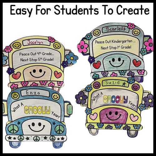 End of Year Groovy Bus Craft ~ Writing Activity (Pre-K–5) | TPT