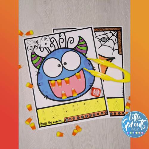 Roll and Count Mats Halloween / Spooky Theme Number Sense Counting Activity