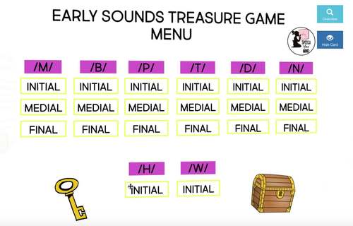 Early Sounds Articulation Boom Cards™ Treasure Game | Cariboo™ Style Speech