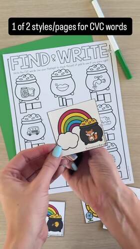 Kindergarten St Patrick Day Flashlight Activities Reveal Game CVC ...
