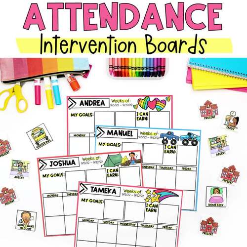 Attendance Intervention Tracker Boards & Motivation System Chronic ...