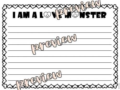 Valentines Day Love Monster Writing Craft by Anh Huynh | TPT