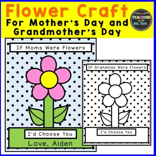 Mother's Day Craft Grandmother's Day Craft 5 Petal Flower Craft | TPT