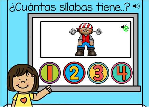 BOOM Cards Counting Syllables in Spanish-Contando sílabas | TpT