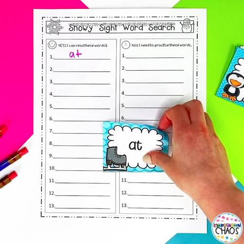 Winter Snowy Sight Word Search for Sensory Table Bin Editable | TPT