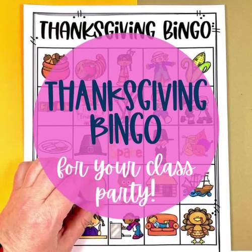 Thanksgiving Bingo for Elementary Classroom Parties by Fixin' to Teach