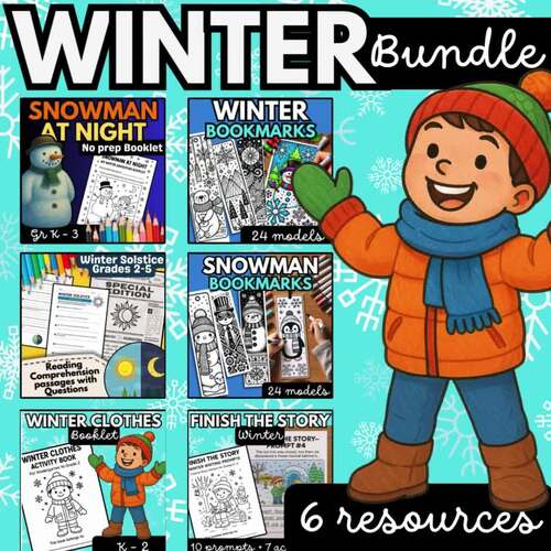 Winter BUNDLE for K–4 | Writing Prompts, Bookmarks, Reading, Crafts ...