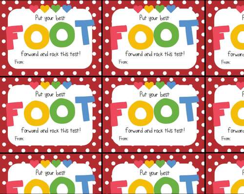 Fruit By The Foot Testing Treat Tag- Put your best foot forward!
