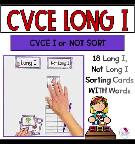 CVCE Worksheets - Phonics Centers - Long I - Silent E by The Chocolate ...