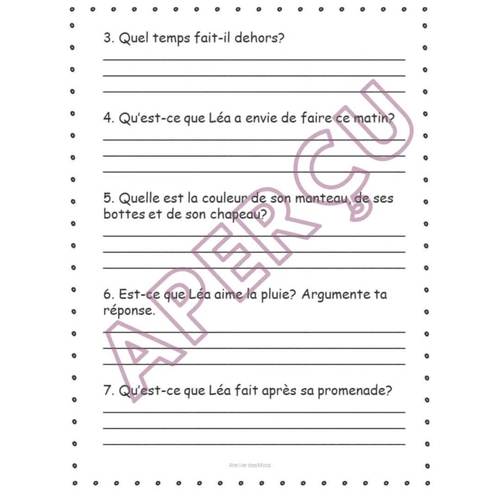 French Reading Comprehension for Spring-Compréhension de lecture_Printemps