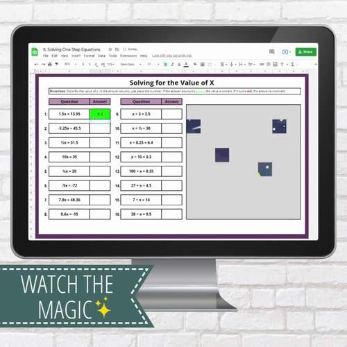 One Step Equations with Rational Numbers Self-Checking Activity | TPT