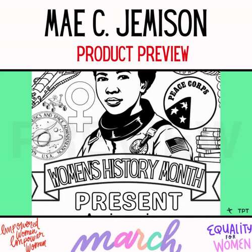 Women in STEM Science Coloring Page for Women's History Month, Mae C ...
