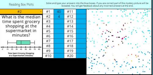 Reading Box Plots 6th Grade Math Data & Statistics Pixel Art Activity