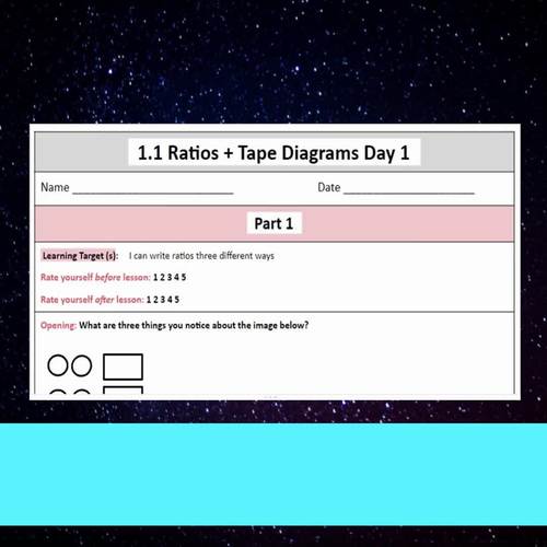 Ratios & Tape Diagram ⭐ 6th Grade: Lessons, Assessments, Escape Room