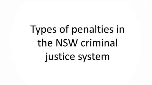 Yr.12 Legal Studies: Crime - Types of penalties in the Criminal Justice ...