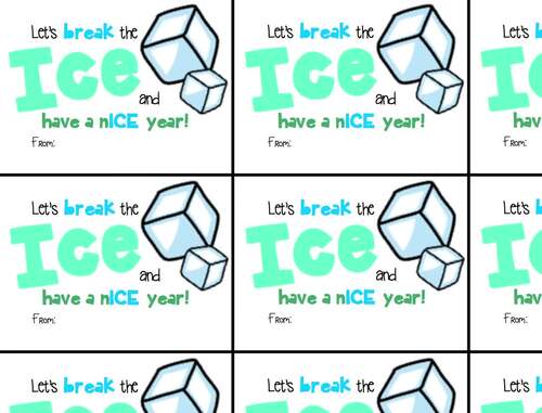 Ice Breakers Gum & Mint Beginning of Year Gift Tag- Let's break the ice ...
